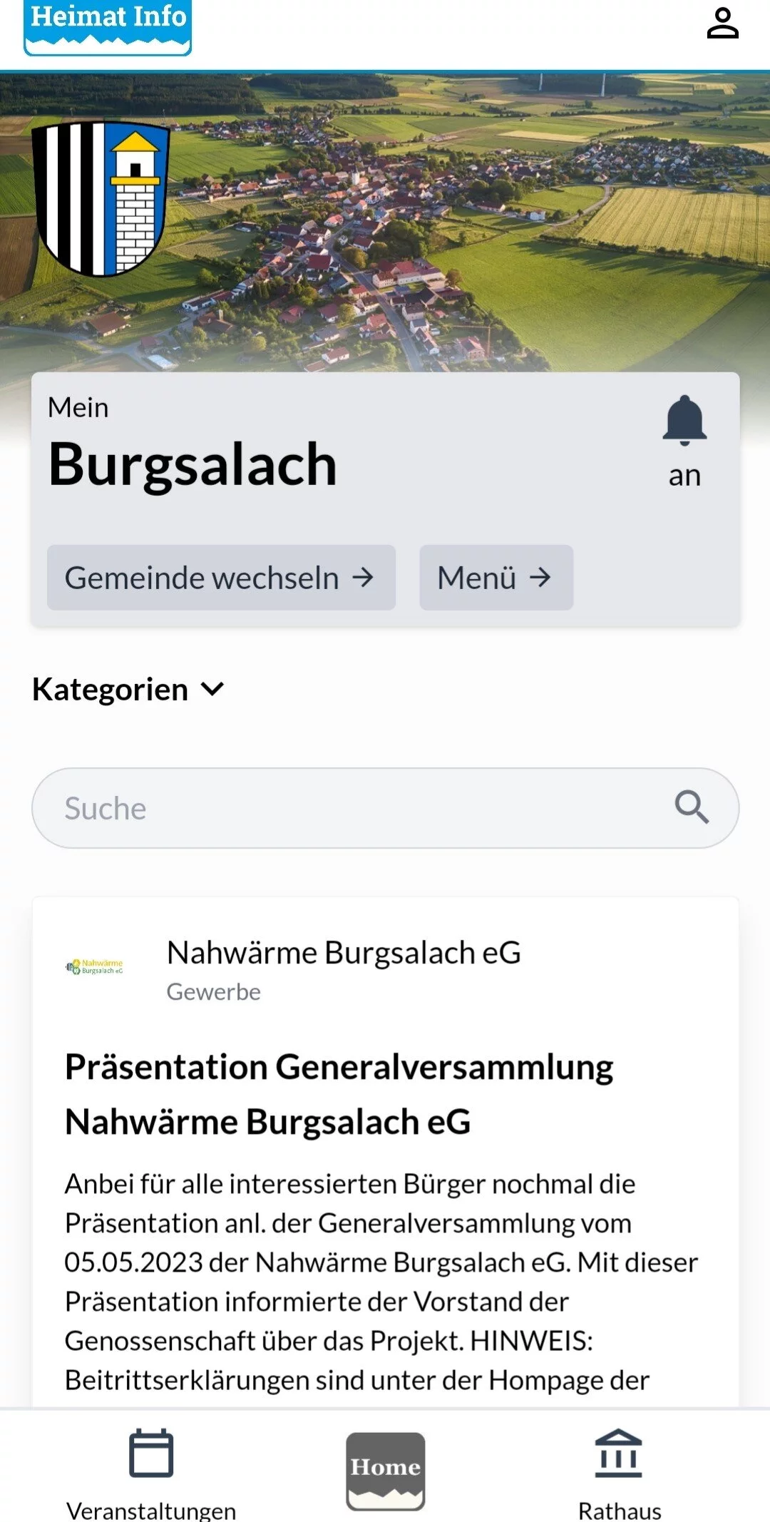 Hurra, die neue Version der Heimat-Info App ist online! - Gemeinde Burgsalach